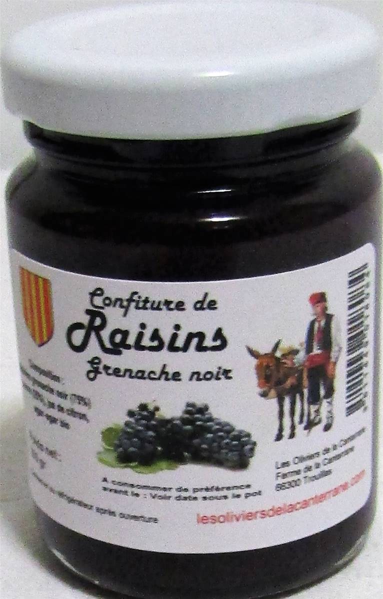 Confitures du Roussillon : confiture raisin noir en pot de 100 gr